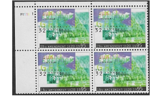 US 19th Amendment Woman Right 32c Stamp Plate Block of 4 Scott #2980 | eBay