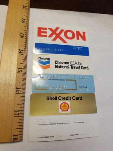 3 Gas Station Credit Cards Exxon Chevron Shell | eBay