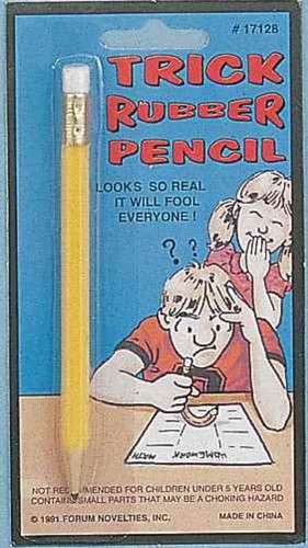Trick Rubber Pencil! - Joke, Gag and Pranks - Reusable! - Fool Your ...