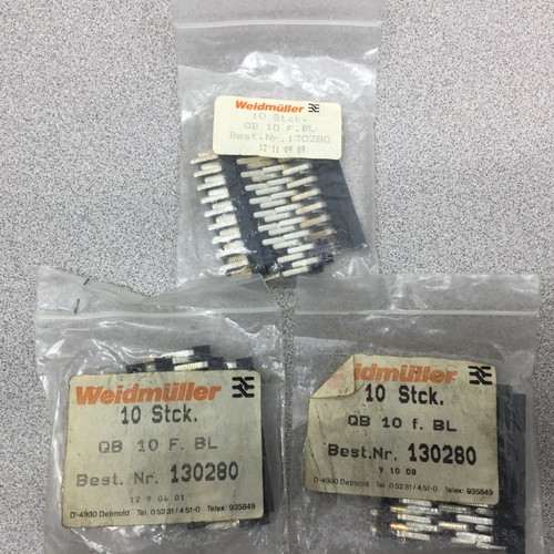 NEW IN BAG (LOT OF 30) WEIDMULLER 10 STICK TERMINAL BLOCK JUMPER 130280 ...