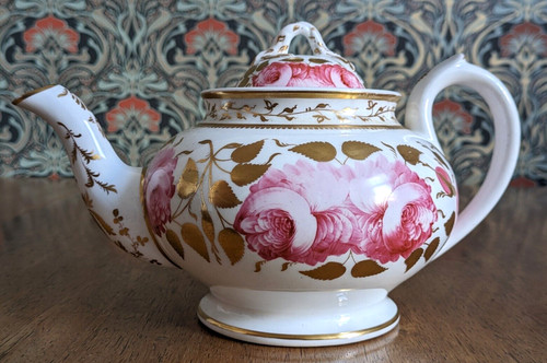 Rare 19th Century Spode 3886 Swansea Cabbagge Rose Tea Pot Antique ...