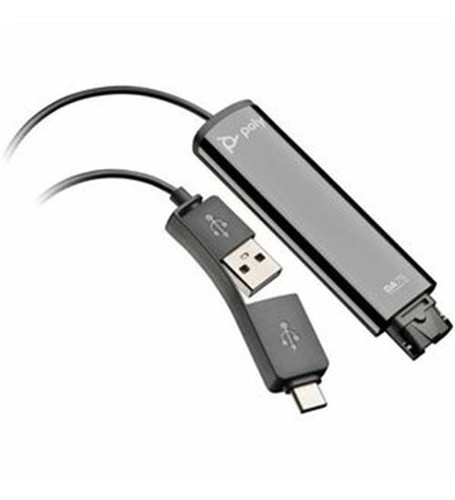NEW Poly DA75 786C6AA USB to QD Black Adapter TAA - Type C Connectivity ...