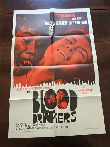1966 THE BLOOD DRINKERS Original One Sheet Poster FILIPINO VAMPIRE ...