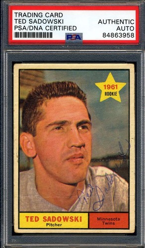 Ted Sadowski PSA DNA Signed 1961 Topps Rookie Autograph | eBay