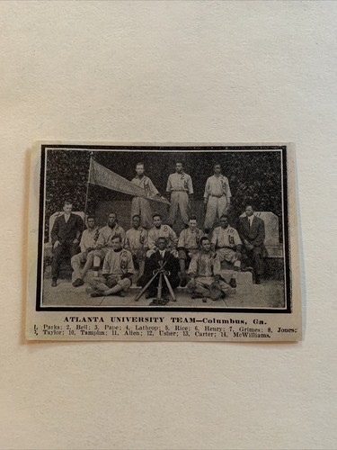 Atlanta University Columbus GA Georgia 1912 Baseball Small Team Picture ...