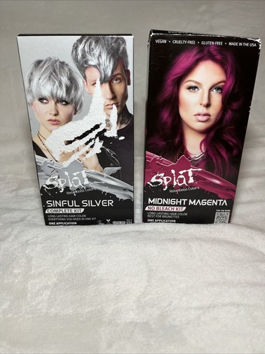 Splat Sinful Silver & Midnight Magenta(no Bleach) Long Lasting Hair ...