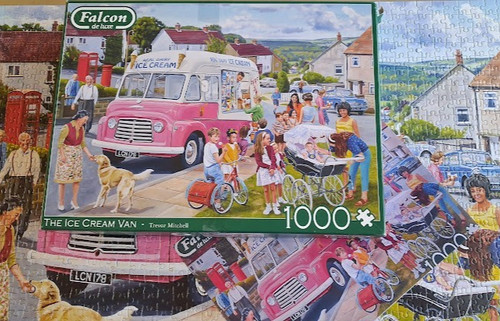 Falcon deluxe 1000 piece jigsaw. The Ice Cream Van by Trevor Mitchell ...