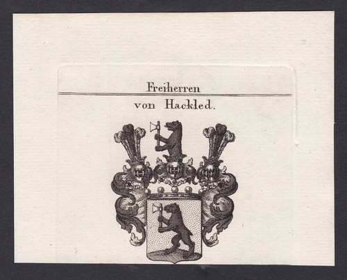 Hackled Emblem Nobility Coat of Arms Heraldry Heradlry Copperplate ...