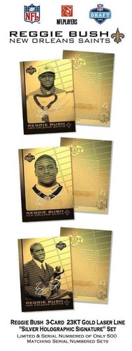 Set of 3 REGGIE BUSH 2006 Laser Line Gold Cards ROOKIE Draft Pick ...