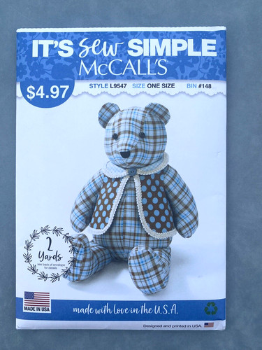 McCall L9547 It's Sew Simple Memory Bear Sewing Pattern for sale online ...