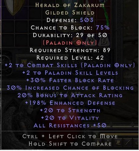 D2 D2R Diablo 2 Resurrected (PC)💥 NL 💥 Herald of Zakarum Gilded Shield ...