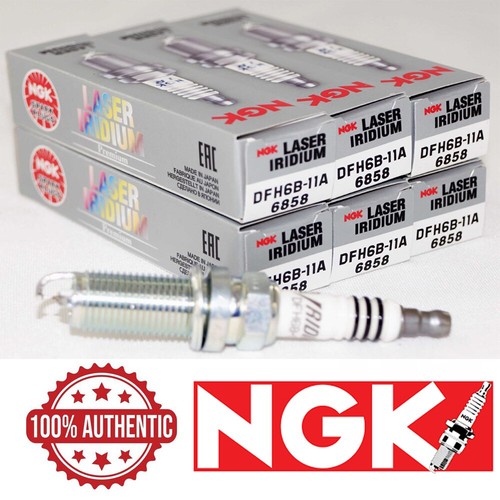 Set of 6 Genuine Authentic NGK 6858 Spark Plugs Laser Iridium DFH6B11A ...