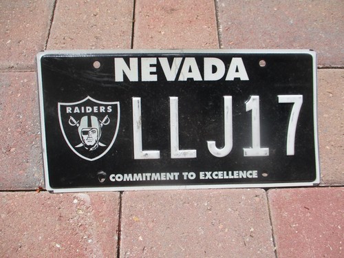 Nevada NFL Raiders license plate # LLJ 17 | eBay