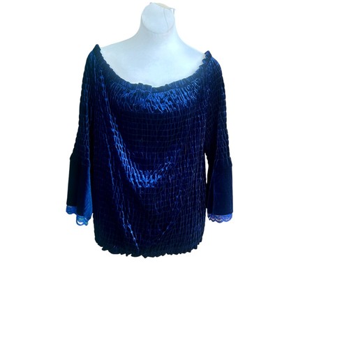 Pyramid Collection Royal Blue Velvet Sexy Renaissance Off Shoulder Top ...