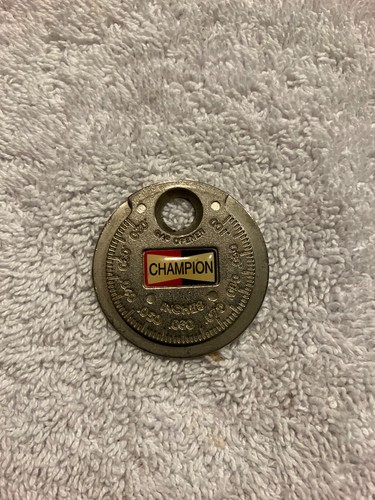 Champion Spark Plug "Silver Dollar" Feeler Gauge/Taper Gap Gauge CT481 ...