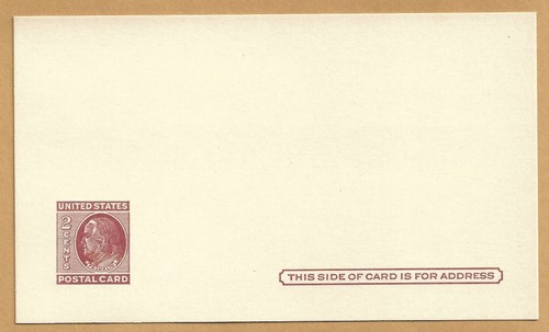 SELDOM SEEN US UX38 FRANKLIN ERROR MISCUT MINT POSTAL CARD STAMP AT ...