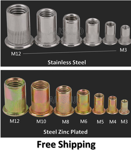 M5 M6 M8 Metric Flange PlusNut Nutsert Rivnut Plus Nut Riv Nut Clear ...