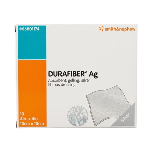 Durafiber Ag Gelling Fiber Dressing 4" x 4" BX of 10 | eBay