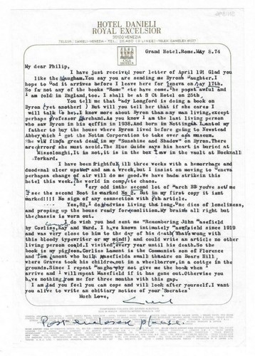 Cecil Roberts Typed Letter Signed 1974 / Poet Novelist Autographed | eBay