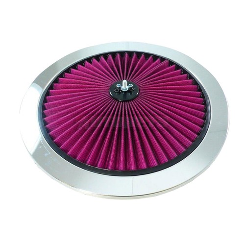 14" Air Cleaner Top Lid only Chrome Trim Top SuperFlow Washable Chevy ...