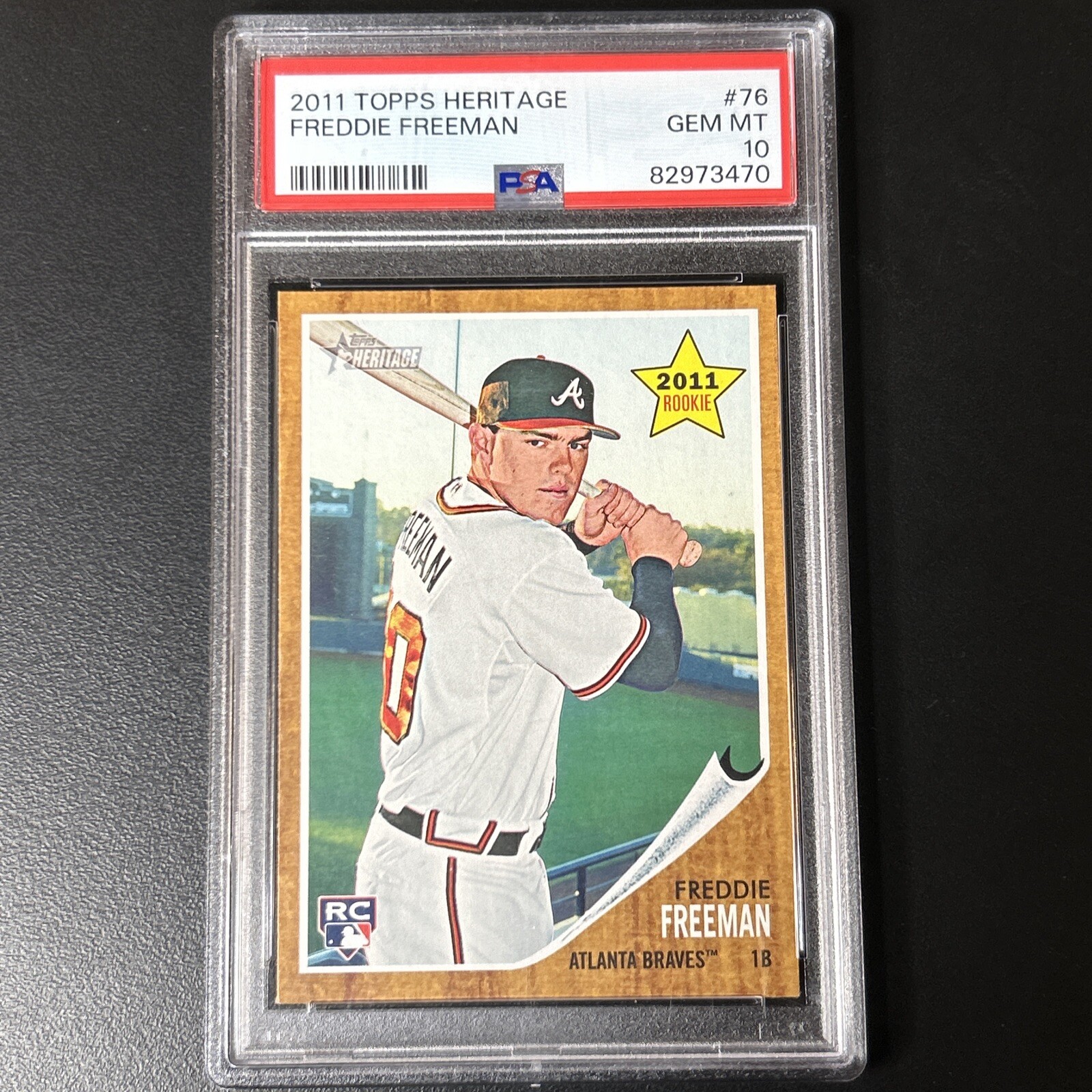 Freddie Freeman 2011 Topps Heritage #76 Base PSA 10 Price Guide ...