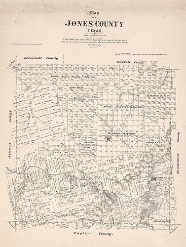 Map of Jones County Texas 16x20 | eBay