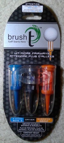 NEW BRUSHT Brush-T Golf Tees - Set of 3 for diff heights- Wood, Driver ...