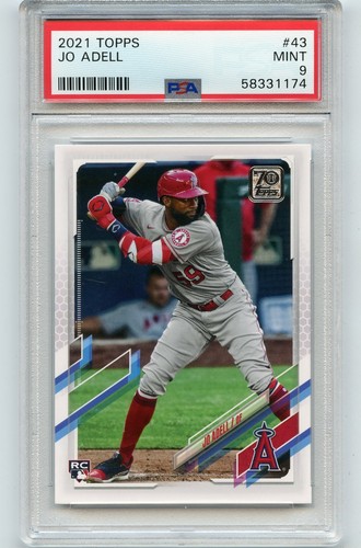 2021 TOPPS #43 JO ADELL ROOKIE CARD RC, LOS ANGELES ANGELS - PSA 9 MINT ...