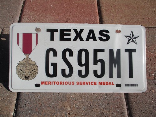 Texas Meritorious Service Medal license plate # GS95MT | eBay