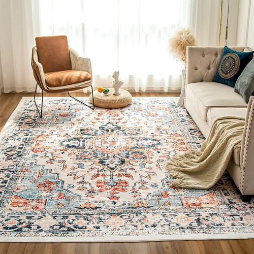 5X7 Area Rug Washable Rugs for Living Room Rug Vintage Design Boho 5X7 ...