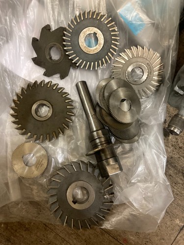 R8 MILLING ARBOR 1" WITH CLITTING SAWS & MILLING CUTTER BRIDGEPORT MILL ...