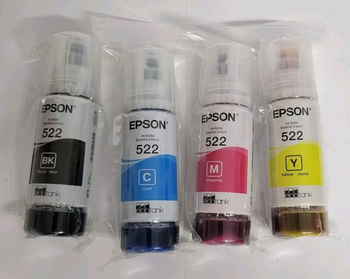 Epson T522 Black/Cyan/Magenta/Yellow Refill Ink Bottle Kit ...