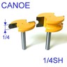 2 pc 1/2" SH 1/4" Dia. Canoe Flute and Bead Router Bit sct-888 ...