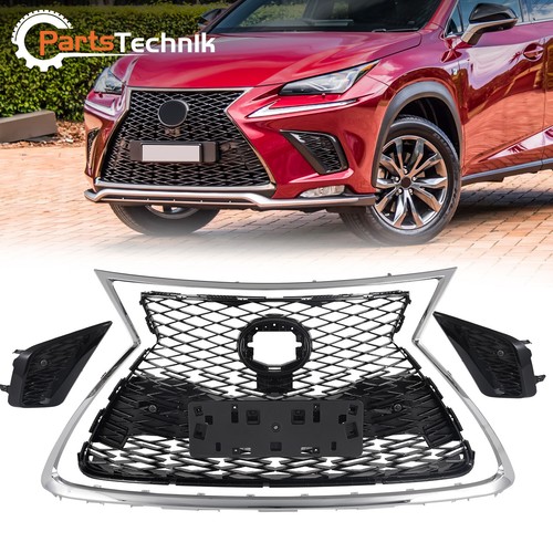 Fit 2018-2021 NX300 F Sport Front Bumper Grille Frame Set 5PCS Chrome ...