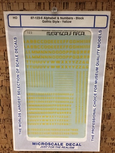 MICROSCALE DECAL HO SCALE 87-123-6: Alphabet & Numbers Block Gothic ...