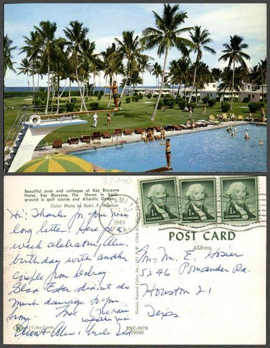 FLORIDA Key Biscayne CHROME VINTAGE POSTCARD | eBay