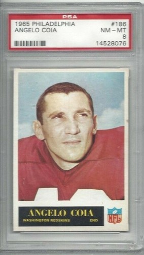 1965 Philadelphia football card 186 Angelo Coia Washington Redskins ...