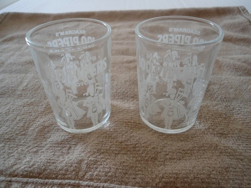 (2)100 PIPERS Shot Glass Seagrams Scotch Shooters 2-1/2" Jigger | eBay