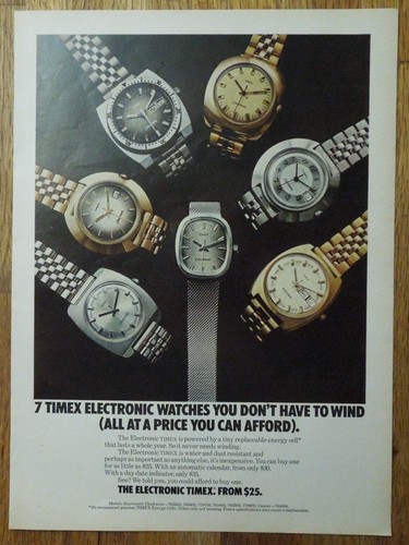 1973 TIMEX Electronic Watches You Don't Have To Wind. Magazine Ad | eBay