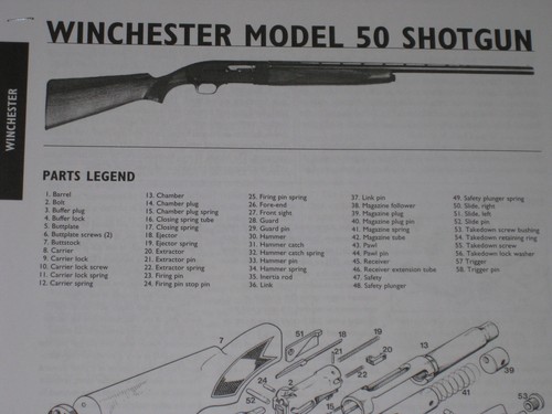 WINCHESTER MODEL 50 SHOTGUN EXPLODED VIEW | eBay
