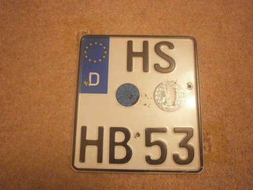 GERMANY EUROSTARS HEINSBERG MOTORCYCLE # HS HB 53 RARE LICENSE PLATE | eBay