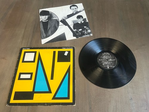 Split Enz True Colours LP 1980 Laser-Etched Vinyl Yellow Cover EX/VG A ...