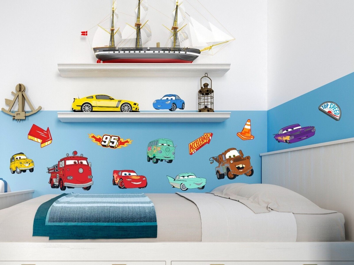 Calcomanías De Pared De Rayo Mcqueen Vinilo Decorativo Cars McQueen