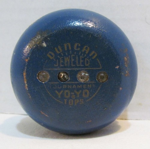 DUNCAN JEWELED YO-YO TOURNAMENT TOPS 1950's or 1960's WOOD WOODEN BLUE ...