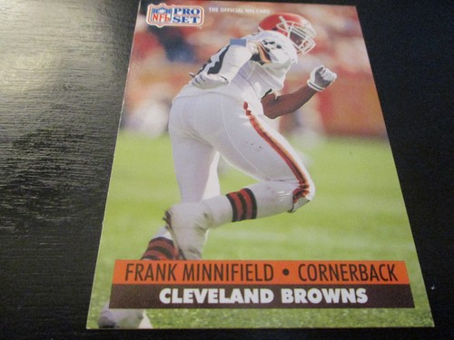 frank minnifield (cleveland browns - cb) 1991 pro set card #124 MINT ...