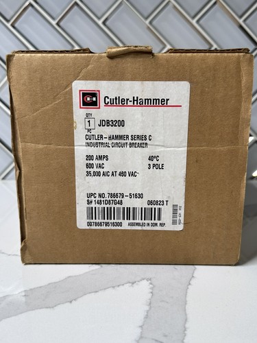 Eaton Cutler Hammer JDB3200 3 Pole 200 Amp Type JDB Circuit Breaker for ...