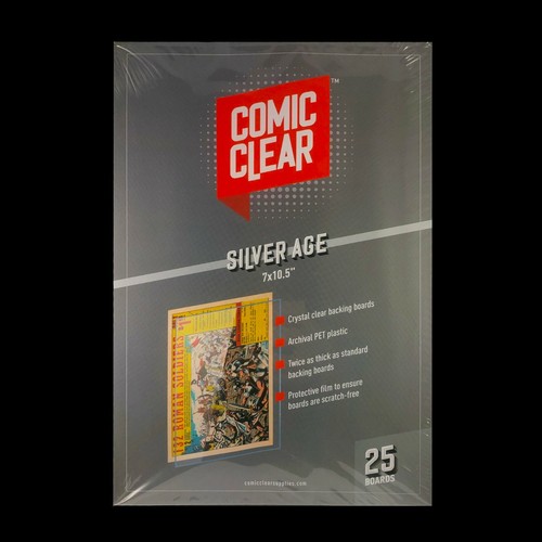 25-pack of Crystal-Clear Comic Clear Backing Boards - Silver Age Size ...