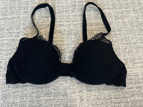 Pepper Black Laidback Lace Bra Size: 36A Underwire Mesh Overlay | eBay