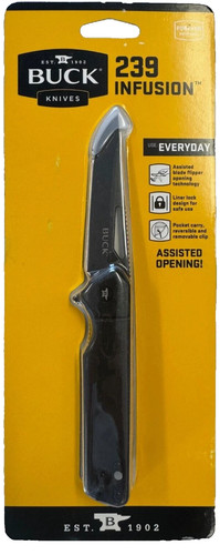 Buck 239 Infusion Black Modified Tanto Folding Manual Opening Assisted ...