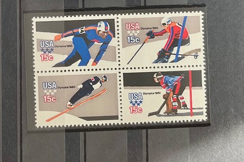 US Scott # 1795A - # 1798A (1798Ac) Perf 11 Winter Olympics Block of 4 ...